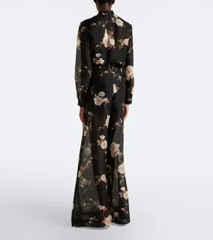 Zimmermann Ascent Floral Linen And Silk Wide-leg Pants