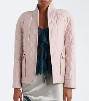 JACQUES WEI Quilted Shearling-trimmed Coat - Pink