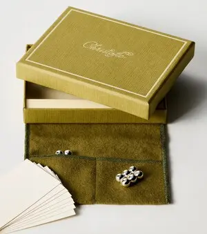 Christofle Perles Set Of 2 -plated Place Card Holders