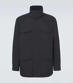 Brioni Leather-trimmed Field Jacket