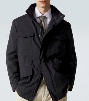 Brioni Leather-trimmed Field Jacket