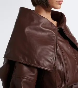 Balenciaga Cropped Leather Blouson Jacket