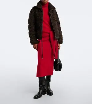 Moncler Trascendance Bouclé Down Jacket - Brown