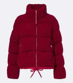 Moncler Trascendance Bouclé Down Jacket - Red