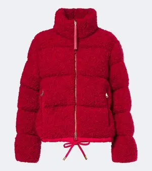 Moncler Trascendance Bouclé Down Jacket - Red