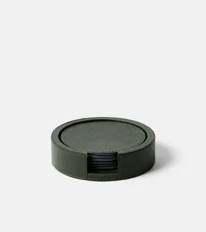 GIOBAGNARA Set Of 6 Leather Coasters - Green