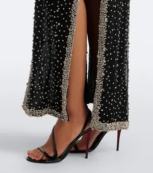 Costarellos Belina Crystal-embellished Cutout Gown