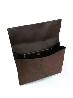 Dolce & Gabbana Lock Ostrich Clutch Bag