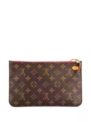 LOUIS VUITTON Neverfull Pochette Monogram Canvas Large Pouch - Brown