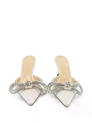 Mach & Mach Double Bow Crystal-embellished Mules