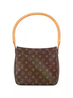 LOUIS VUITTON Looping Handbag Monogram Canvas Mm Satchel - Brown