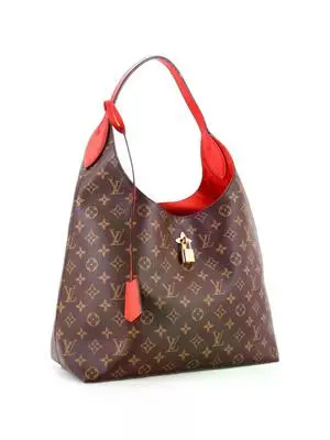 LOUIS VUITTON Flower Monogram Canvas With Leather Hobo Bag