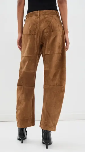NILI LOTAN Shon Calfskin Suede Pants