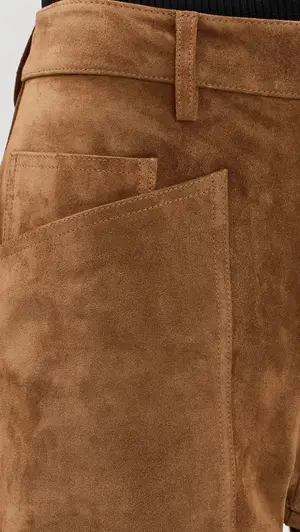 NILI LOTAN Shon Calfskin Suede Pants