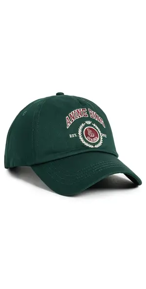 ANINE BING Jeremy Collegiate Baseball Cap - Deep Emerald
