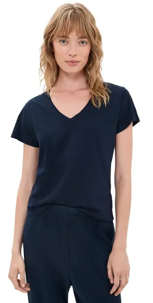 PERFECTWHITETEE Hendrix Cotton Boxy V Neck Tee