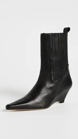 Cinq À Sept Parker Curved Wedge Leather Chelsea Boots