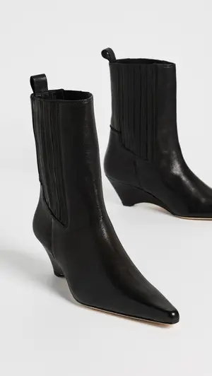 Cinq À Sept Parker Curved Wedge Leather Chelsea Boots