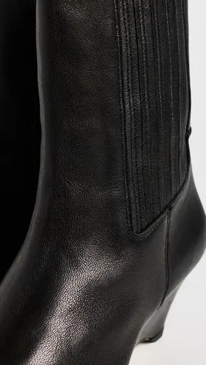 Cinq À Sept Parker Curved Wedge Leather Chelsea Boots
