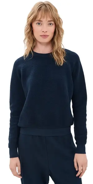 PERFECTWHITETEE Ziggy Inside Out Fleece Long Sleeve Crew Neck Sweatshirt