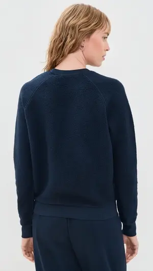 PERFECTWHITETEE Ziggy Inside Out Fleece Long Sleeve Crew Neck Sweatshirt