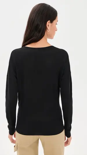 Renggli Silk Cashmere V Neck Sweater - Ink