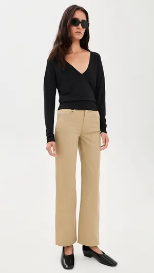 Renggli Silk Cashmere V Neck Sweater - Ink