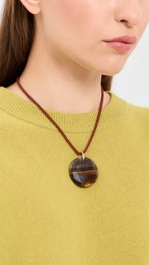 ADINA EDEN Natural Stone Twisted Rope Necklace