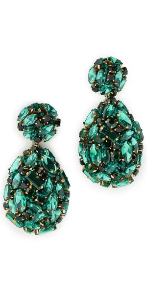 Deepa Gurnani Kim Earrings - Emerald