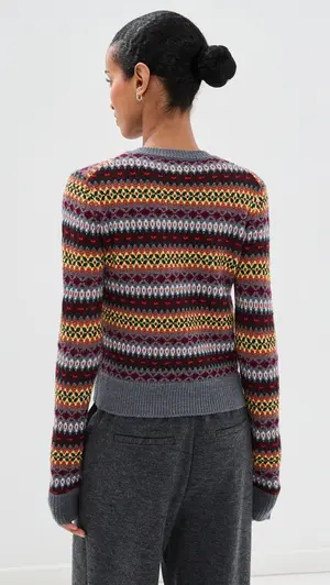 Monse Fair Isle Cascade Knit Cardigan Set