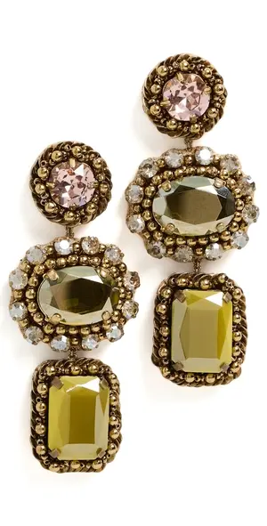 Deepa Gurnani Rehman Earrings - Olive