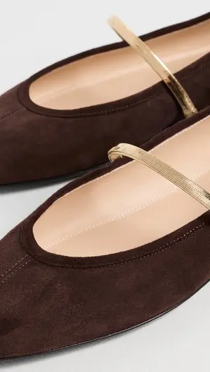 Mach & Mach Collier Chain Suede Ballerina Flats