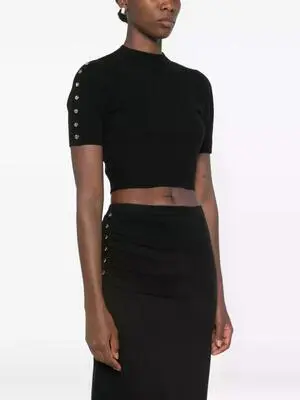 Sandro Button-embellished Crop Top