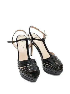 Fendi Strappy T-bar Heeled Sandals