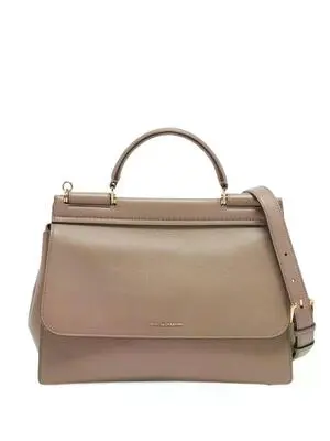Dolce & Gabbana Sicily Leather Tote Bag - Neutrals