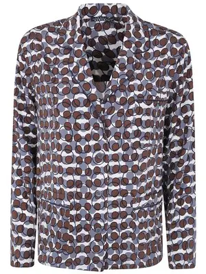 LAURA URBINATI Shirt Circles Print Pajama Shirt - Gray