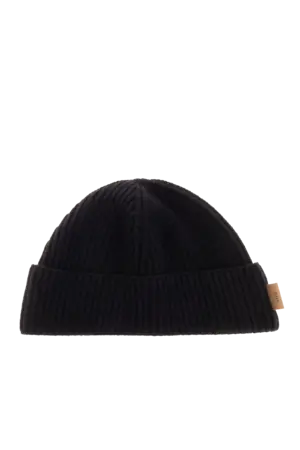 AMI Paris Wool Beanie With Sewn Logo - Black