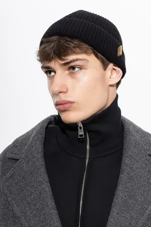 AMI Paris Wool Beanie With Sewn Logo