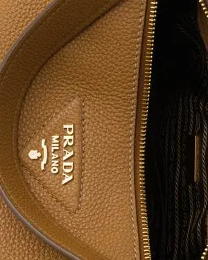Prada Medium Leather Shoulder Bag - Brown