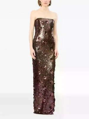 ROTATE BY BIRGER CHRISTENSEN Sequins Tube Maxi Dress