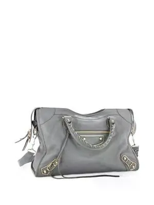 Balenciaga City Classic Metallic Edge Bag Leather Medium Satchel