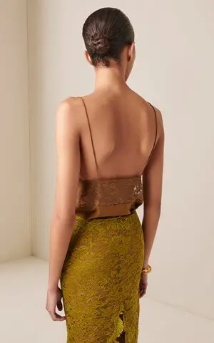Saint Laurent Lace-trimmed Silk Camisole