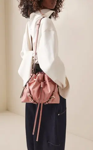 Givenchy Voyou Small Fish Skin Leather Bucket Bag - Pink