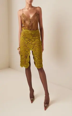 Saint Laurent Cotton-blend Lace Knee-length Skirt