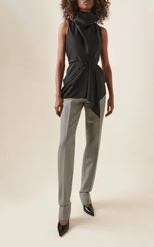 Givenchy Gingham Wool-mohair Cigarette Pants