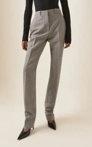 Givenchy Gingham Wool-mohair Cigarette Pants