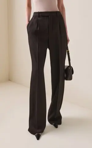 Saint Laurent Virgin-wool Flared-leg Pants