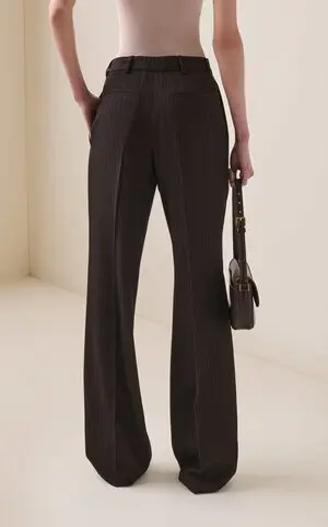 Saint Laurent Virgin-wool Flared-leg Pants