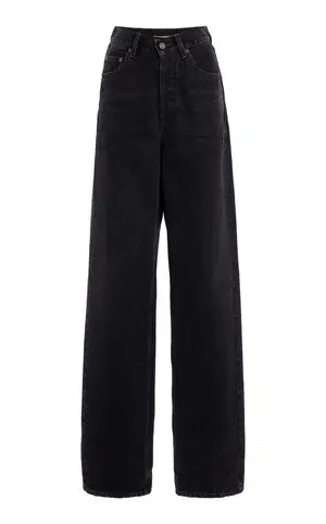 Saint Laurent V-waist Mid-rise Straight-leg Jeans - Black