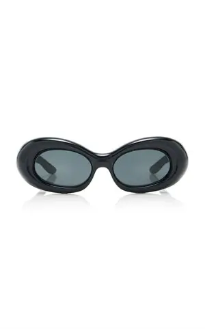 Saint Laurent Oval-framed Bio-injection Sunglasses - Black